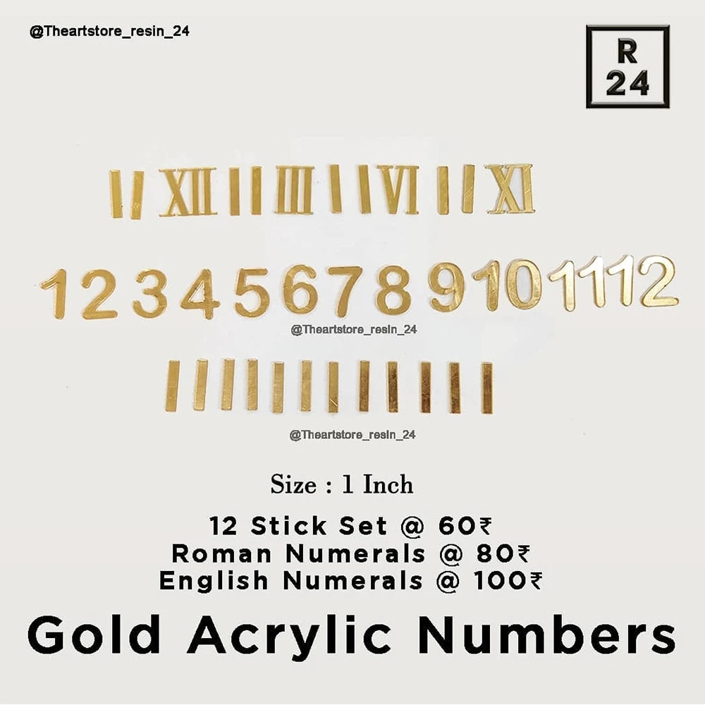 Gold Acrylic Numbers – Resin24